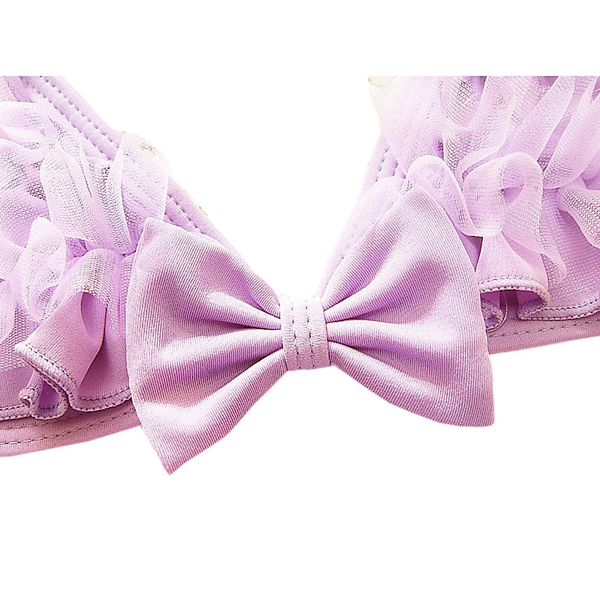 Bebone Baby Girls Lace Bowknot Strap Bikini with Hat (Yellow, 6-12M)