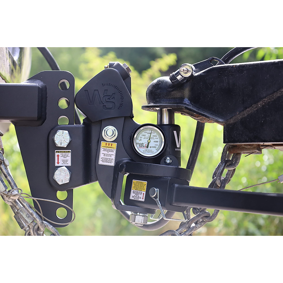 Weigh Safe TrueTow Weight Distribution WSWD8-2 with 4 Point Sway Control & Weight Gauge, 8" Drop 2" Shank 15,000 LBS Max GTW 1,500 LBS Max Tongue Weight - Includes 2-5/16" Tow Ball & 1 Pc Lock Set