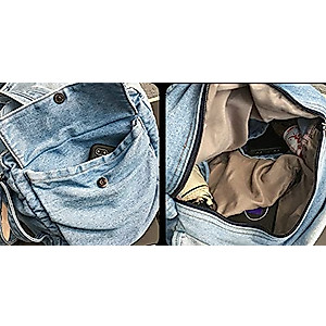 Denim Shoulder Bag for Women Men Large Hobo Bag Crossbody Bag Tote Handbag Messenger Bag Purse Satchel Fashion Bags