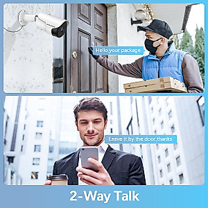 WEILAILIFE 【90ft Super Night Vision & 130°Ultra Wide-Angle】 2-Way Audio 5.0MP Outdoor Wired Extended Security Camera, Bullet Exterior Surveillance, Home Video Surveillance & Security Cameras