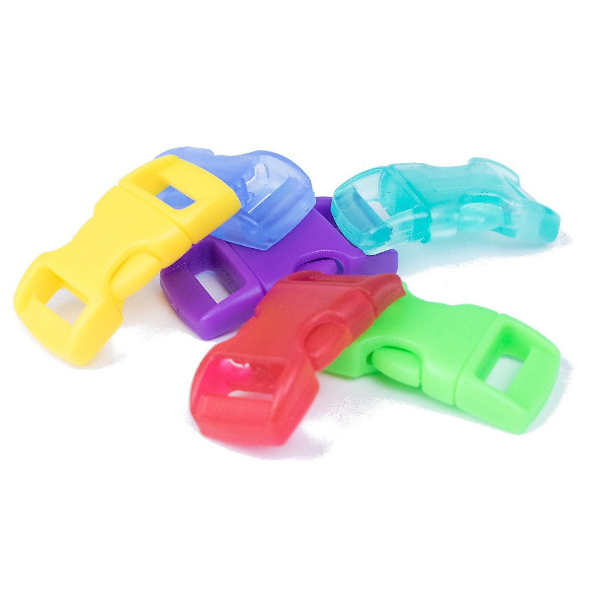 West Coast Paracord Jig Bracelet Maker 550lb Parachute Cord, Wristband Maker - Pack of 6 Parachute Cords and 6 Buckles - Paracord Braiding Weaving DIY Craft Tool Kit - Heavy Duty Buckles (Solid)