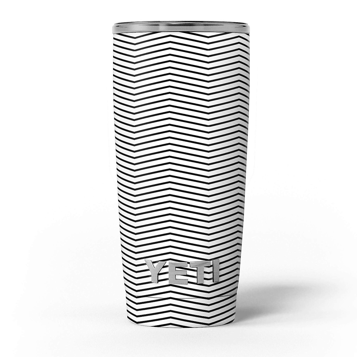 Design Skinz The Slate Black Chevron Pattern with Clear Backing - Skin Decal Vinyl Wrap Kit Compatible with The Yeti Rambler Cooler Tumbler Cups