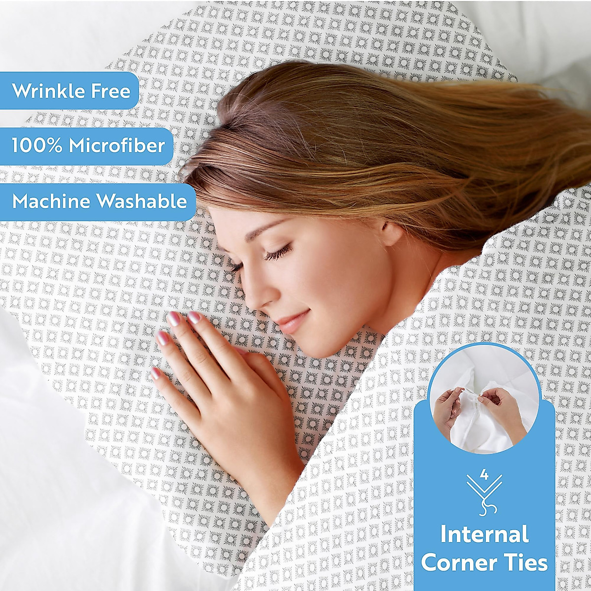 Linen Market Duvet Cover King Size (Gray) - Experience Hotel-Like Comfort with Unparalleled Softness, Exquisite Prints & Solid Colors for a Dreamy Bedroom – King Duvet Cover Set with 2 Pillow Shams