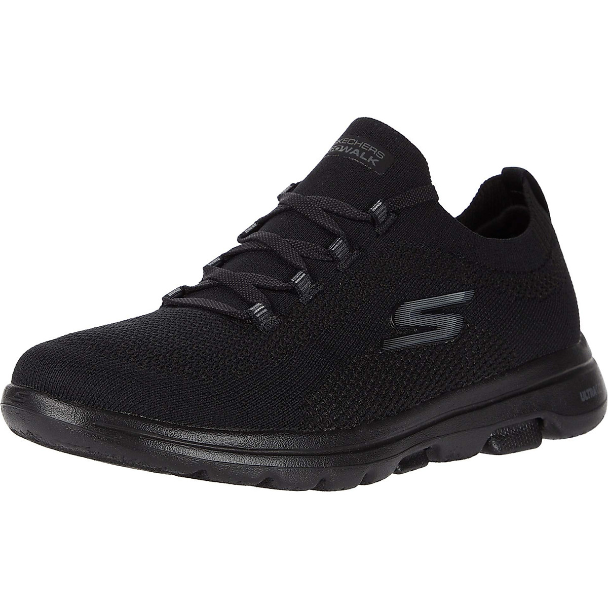Skechers Women's GO Walk 5-UPRISE Sneaker, Black, 7 Medium US