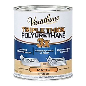 Varathane 304588 Triple Thick Polyurethane Wood Finish, Matte, Quart
