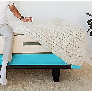 DG Beddings Box Spring Cover King Size - 100% Egyptian Cotton Wrap Around 4 Sides Bed Skirt for Hotel & Home, Fits Box Springs up to 8” - King, Turquoise Blue