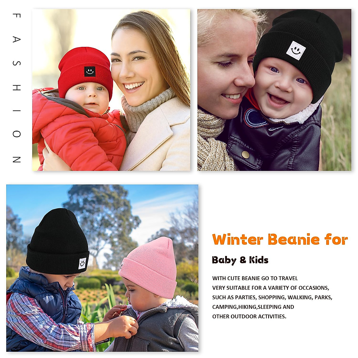 DANMY Baby Beanie Hat, Newborn Toddler Winter Warm Knit Hat, Kids Soft Beanie Cap