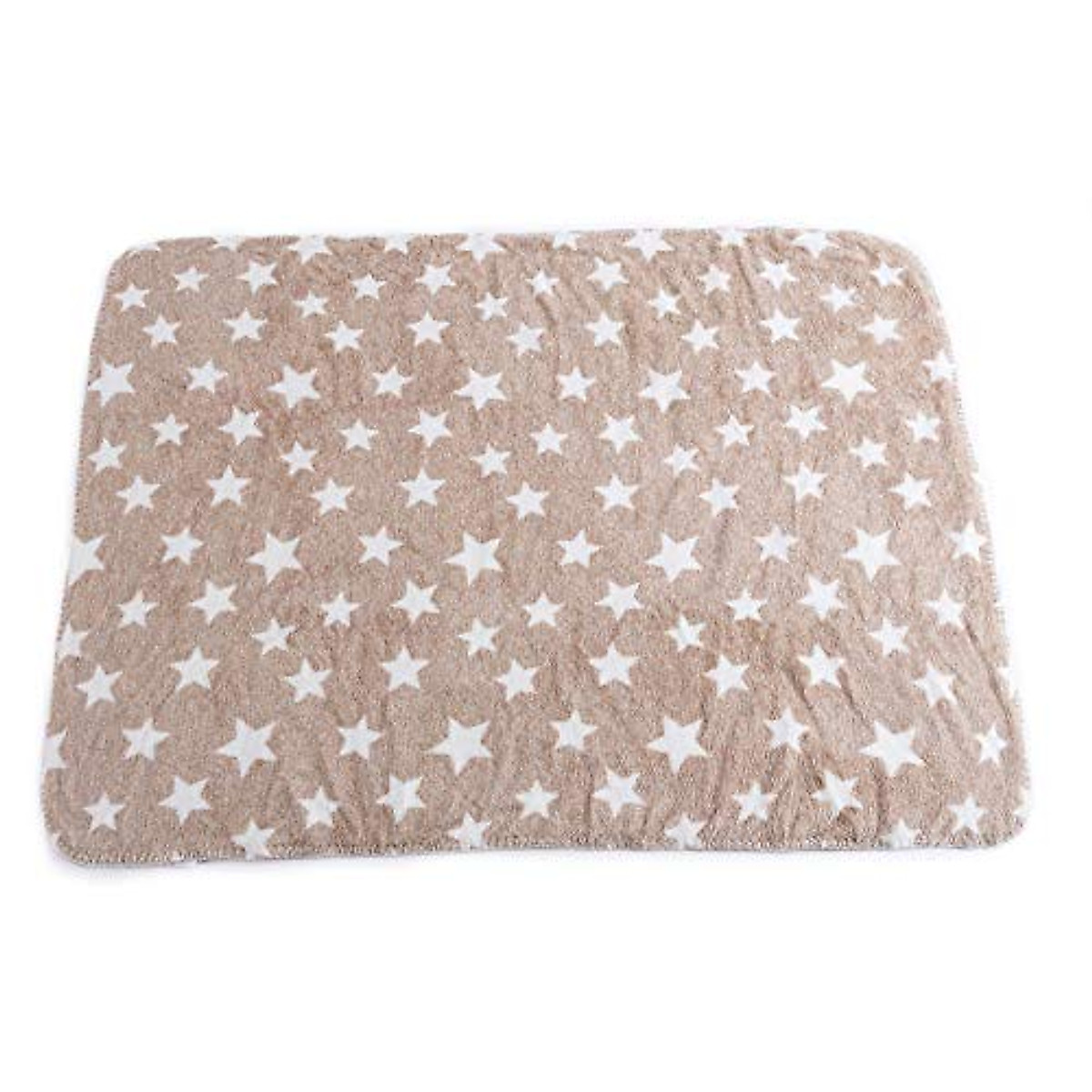 Baby Plush Blanket Security Blanket Double Layer Star Print Sherpa Coral Fleece 30x40 INCH (Camel)