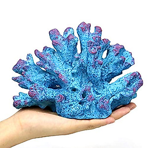 Danmu 1Pc of Polyresin Coral Ornaments, Aquarium Coral Decor 7" x 3 1/3" x 4 7/10" for Fish Tank Aquarium Decoration