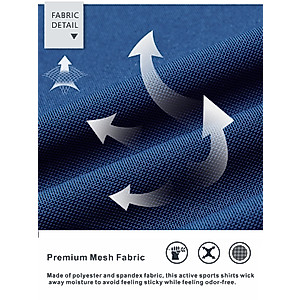 ALLZERO Men's Polo Shirt Quick Dry Long and Short Sleeve Activewear Shirts Performance Athletic Tennis Golf Collar Shirts DARKBLUE L