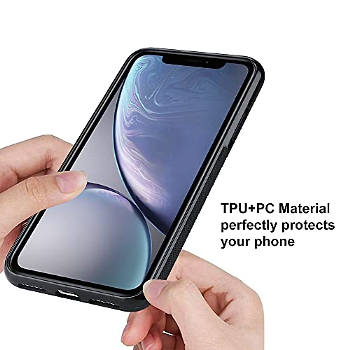 KANGHAR iPhone XR Case Tire Cow Print Cute Black White + Screen Protector Slim Anti-Scratch Shockproof Skid Outline Durable PC Layer TPU Bumper Full Body Protection Cover -6.1 Inch