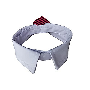 VEDEM Dog Necktie with Tuxedo Collar, Pet Adjustable Costumes Striped Neck Tie for Small Medium Large Dogs (X-Small, Red Black)