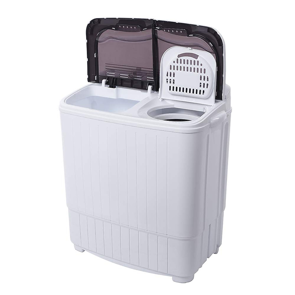 Vasitelan Compact Mini Twin Tub Washing Machine, Portable Laundry Washer w/Wash and Spin Cycle Combo, Built-in Drain, 14.3lbs Capacity for Camping, Apartments