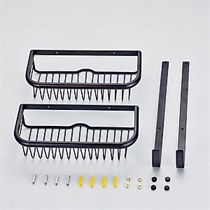 Weirun Bathroom Brass Square 2-Tier Corner Shelf Basket with Towel Hook Bath Shower Caddy Storage Organizer Holder Rack Heavy Duty Wall Mounted,Oil Rubbed Bronze