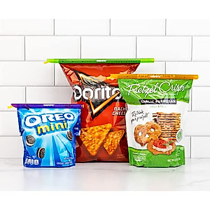 GRIPSTIC Bag Sealer - The Word's Best Reusable Chip Clips, Bag Clips. Patented. Airtight & Waterproof Seal on Food Storage Bags, Kids Snacks & More. Near Zero Waste. 3ct Variety Pack