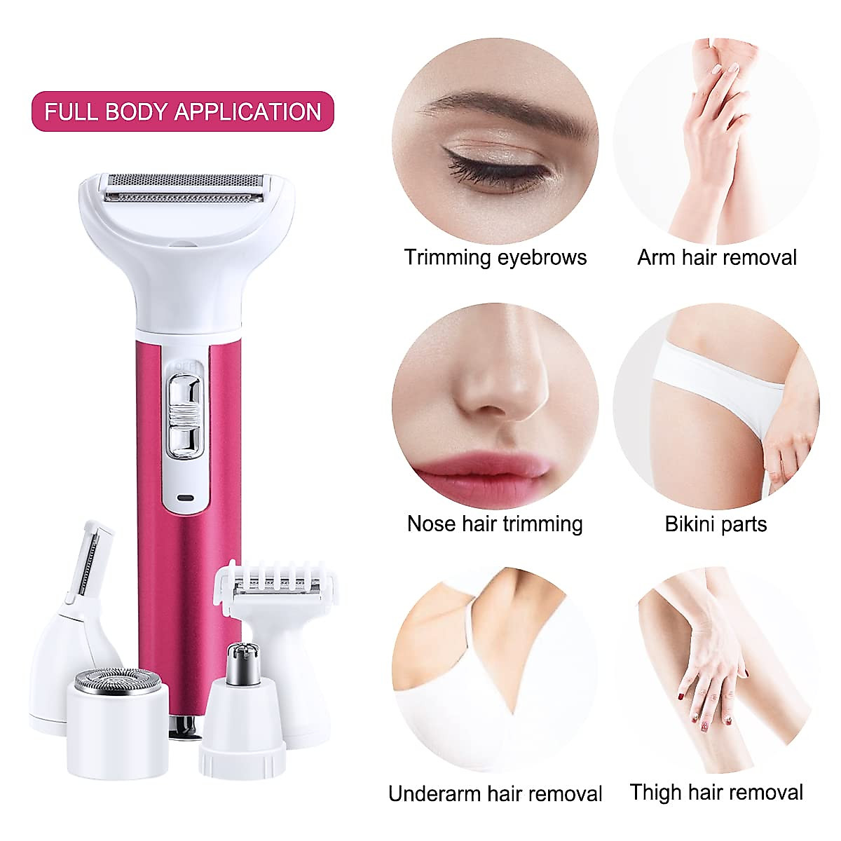 Nose Hair Trimmer for Women Electric Razors Womens Trimmer Lady Shaver Bikini Trimmer Facial Hair Remover Public Hair