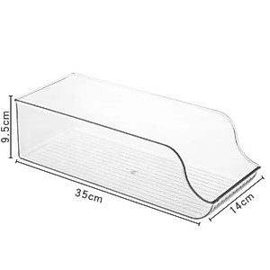 LUXHOUSE 2 Pack Refrigerator Organizer Bin Pop Soda Can Beverage Holder for Fridge, Freezer, Kitchen Countertops, Cabinets - Clear Plastic Can Dispenser, Fruit,Veggie,Canned Food Pantry Storage Rack