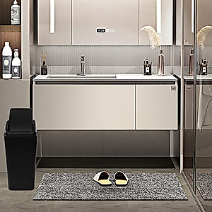 Sosody 4.5 Gallon Swing Top Trash Bin, Plastic Garbage Can with Lid, Black, 3 Pack