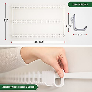 Ollirovey Metal 60 Hook 3ft Wide Headband Display and Headband Organizer for Girls Hair Bows Holds up to 240+ Hair Accessories 4 per Hook - Hooks Adjustable - Wall Mounted