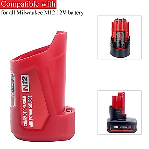 M-12 Battery Charger and USB Power Source Replace for Milwaukee M12 48-59-1201 49-24-2310 12V Compact Charger Compatible with M12 Heated Gear Heated Jacket 48-11-2420 48-11-2411 Lithium Batteries