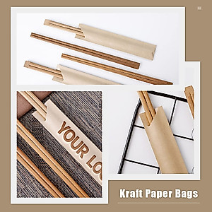 Cabilock 500Pcs Disposable Chopsticks Bags Paper Cutlery Holder for Kitchen Restaurant Spoon Chopsticks Flatware Holder Sleeve