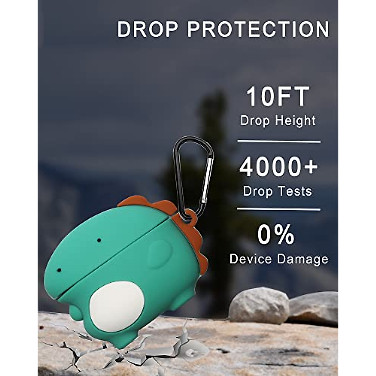 【2Pack】Cute Dinosaur For AirPods 3 Case Cover 2021, 3D Cartoon Animal Silicone For AirPods 3rd Generation Accessories Set, Lovely Cover Compatible With AirPods 3rd Gen Case Dinosaur【2021 Released 3st】