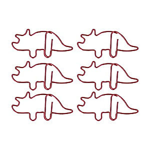 Pssopp 100Pcs Animal Shaped Paperclip, Dinosaur Shaped Coated Paper Clips Bookmark Clips Office Supplies for Document