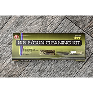SE 10-Piece Rifle-Gun Cleaning Kit - includes Brass Brushes, Rod Extenders, and Canvas Storage Pouch - GC16M