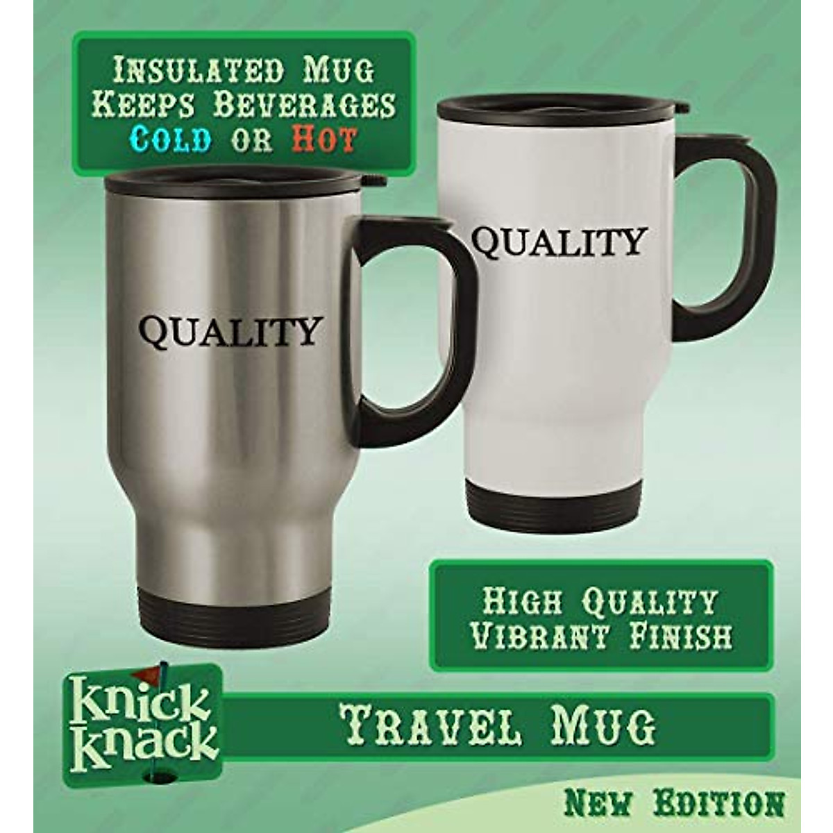 Knick Knack Gifts #skinful - 14oz Stainless Steel Travel Mug, Silver