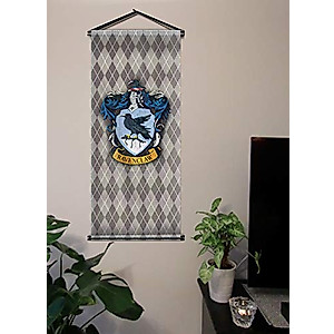 Magical Wizard Style Banner - 43in x 16in Wall Scroll - Boys Girls Birthday Party Flag - Ready to Hang - Perfect Barware Man Cave Gift - Unique HP Collectible Accessories Holiday Decoration Gifts (4 Blue)