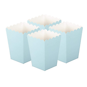 WOPARTY Light Blue Popcorn Boxes Set of 36 Mini Paper Popcorn Favor Boxes,Open-Top Cardboard Popcorn Container for Party Supplies