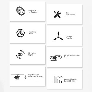 ZOSTER Electric RC Helicopter Model YUXIANG F180V2 2.4G 6CH 3D 6-Axis Dual Brushless Motors RTF Version Aileronless Aerobatic Helicopter Model for Kids Adult, Orange, 40 x 10 x 9 cm