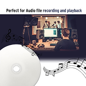 HIDISC TY Series Digital Audio Music CD-R 52X 700MB White Inkjet Printable - 100 Cake Box