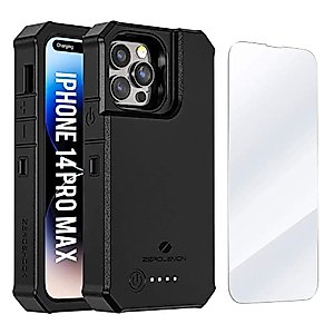 ZEROLEMON Battery Case for iPhone 14 Pro Max, 10000mAh Wireless Charging Supported, RuggedJuicer Portable Extended Battery Charger Cover with Rugged Case for iPhone 14 Pro Max 2022