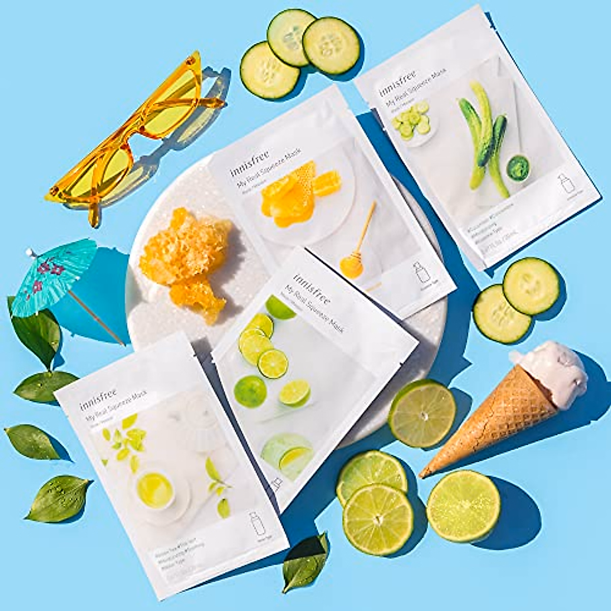 innisfree My Real Squeeze Mask Face Sheet Masks, Tea Tree, 6-Pack, 6 ct.