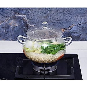 Kityemo 2.8L/95Oz Glass Pans Clear Glass Pots for Cooking with Lids Saucepan with Cover Simmer Pot Heat-Resistant Glass Stovetop Pot And Pan Stockpots for Noodles, Soup, Cereals, Fruits