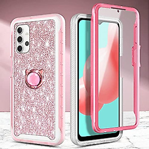 NGB Supremacy Compatible with Samsung Galaxy A23 4G/5G Case, Full Body Protection with [Built-in Screen Protector] Ring Holder/Wrist Strap, Slim Fit Shockproof Bumper Durable Cover (Rose Gold)