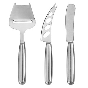 VANRA Cheese Knife Set 3-Piece Stainless Steel Butter Knife Set with Slicer for Soft and Semi Hard Cheese