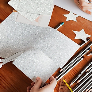 Double-sided Silver Glitter Cardstock 12x12 for Cricut - Goefun 24 Sheets 12x12 Silver Cardstock, 300 GSM/110LB Silver Glitter Paper for Crafts, Christmas, Anniversary