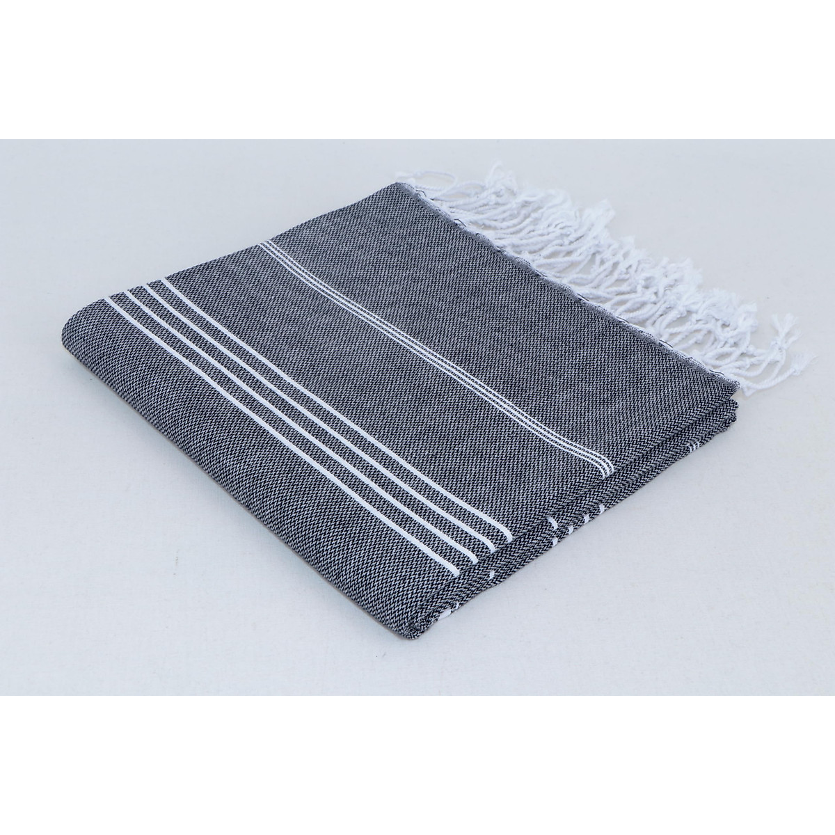 Agah Home Beach Towel for Bathroom - Travel Beach Towel for Adults - Turkish Beach Towel - Sand Resistant Beach Towels for Vacation - Thin, Large and Quick Dry Beach Towel - 40' × 70' (Sultan-Black)