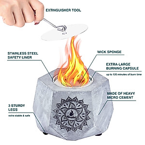 Treetoi Portable Tabletop Fire Pit for Smores Maker Indoor Mini Table Top Firepit Bowl Smokeless Outdoor Tabletop Fireplace for Patio