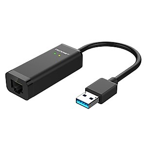 TECKNET USB C to Ethernet Adapter Gigabit,1Gbps RJ45 to Type C Thunderbolt 3 10/100/1000 LAN Portable Network Adapter, Compatible with MacBook Pro 2017 and Later, MacBook Air, Chromebook, Dell XPS