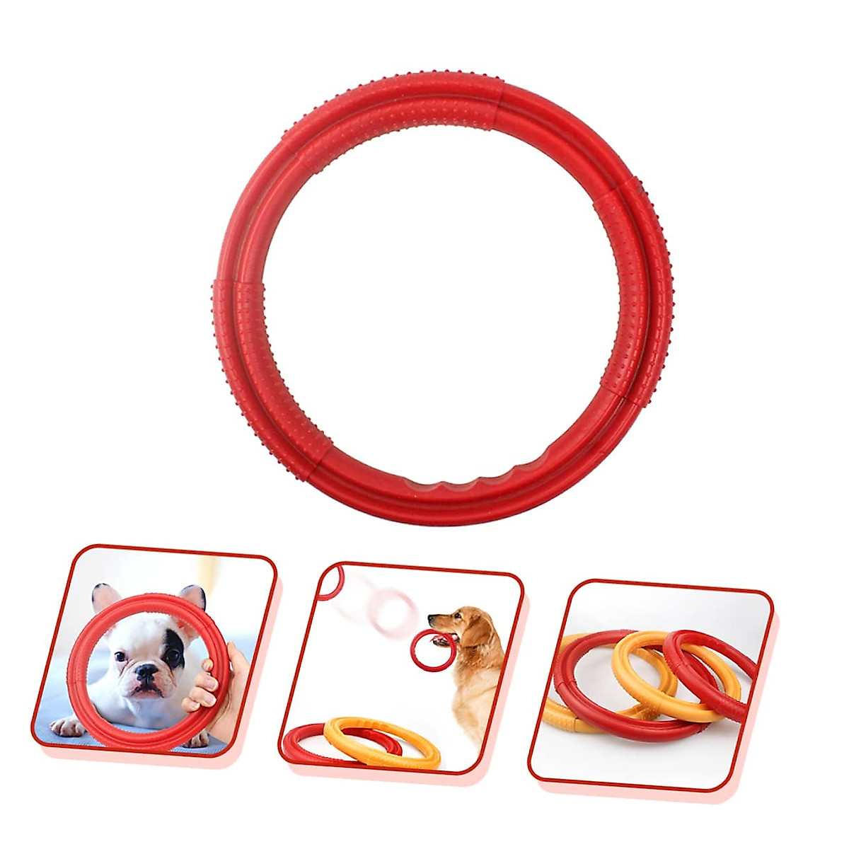 BESTOYARD Dog Pet Interactive Training Ring Outside Toys Outdoor Toys Outdoor Playset Teething Toy Dog Catching Ring Puppy Chew Toy Dog Chewing Ring Dogman Toys Indoor Rubber Teether