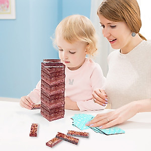 Nearockle Silicone Resin Molds, Tumbling Stacking Board Games Silicone Mold with a dice Mold， DIY Making Craft Tumbling Tower Blocks Building Toy for House Party Kids Families Boy Girls Unique Gift