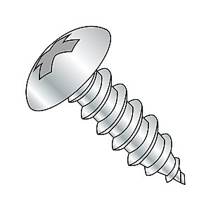 Small Parts 1006ABPT Steel Sheet Metal Screw, Zinc Plated, Truss Head, Phillips Drive, Type AB, #10-16 Thread Size, 3/8" Length (Pack of 100)