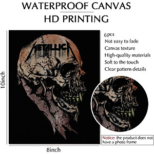Audiovisual Metal-a Posters - Six 8 * 10 Inch Frameless Canvas Posters - Rock Posters - Vintage Band Posters - Music Posters - Rock Posters - Band Posters - Men Women Teen Boys - Fan Music Lovers