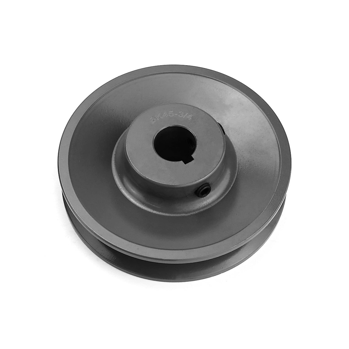 QWORK BK4534 V-Belt Pulley Single Groove, 4L/A or 5L/B V-Belt, 3/4" Bore, 4.25" OD A Belt or Cross Section Classical Cast Iron Fixed Bore 1 Groove V-Belt Sheave, for Many Existing Drive Design