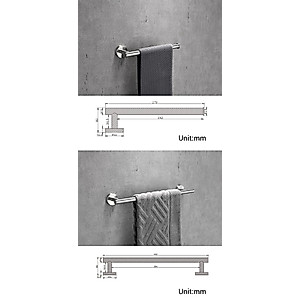 Bathroom Hardware Set Accessories Kit Brushed Stainless Steel Round Wall Rack Hand Bar Toilet Roll Paper Holder Robe Towel Hook,PC,Towel bar,45cm