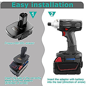 DM18GL Battery Adapter for Milwaukee 18V and for DeWalt 18V Lithium Battery Convert to only for Craftsman 19.2 Volt Battery（Can't for 20V Battery