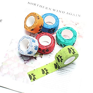 Jegtew Self Adhesive Bandage Wrap, Vet Wrap Cohesive Bandages for Dogs Horses Pet Animals for Wrist Healing Ankle Sprain and Swelling